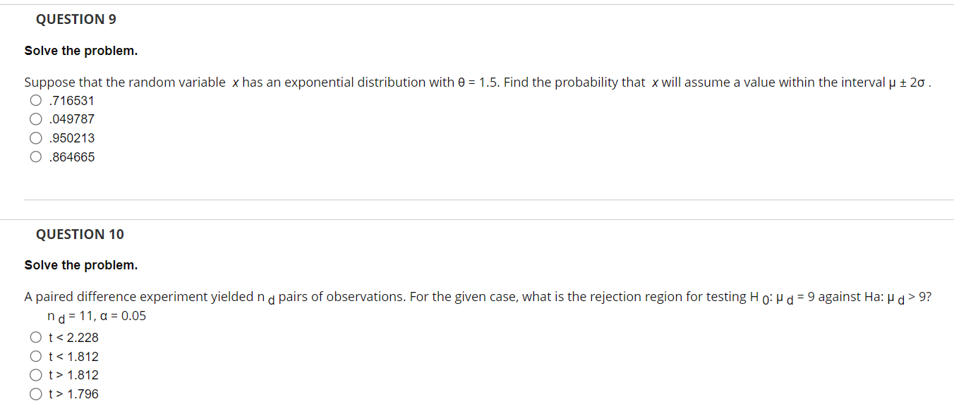 Solved Solve the problem. Suppose that the random variable x | Chegg.com