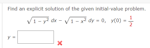 Solved Find an explicit solution of the given initial-value | Chegg.com