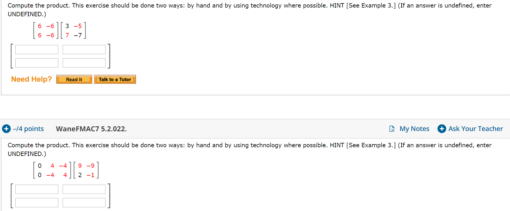 Solved Compute the product. This exercise should be done two | Chegg.com