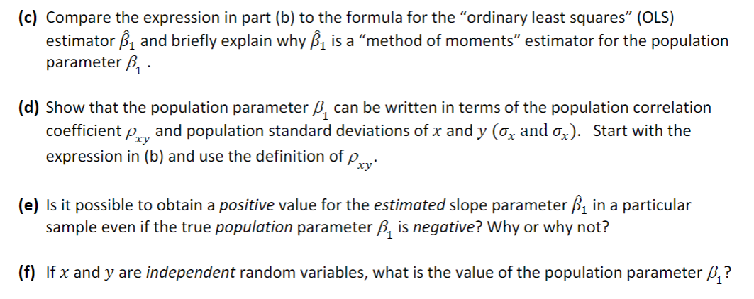 Solved E(y∣x)=β0+β1x (a) Now apply the properties of | Chegg.com