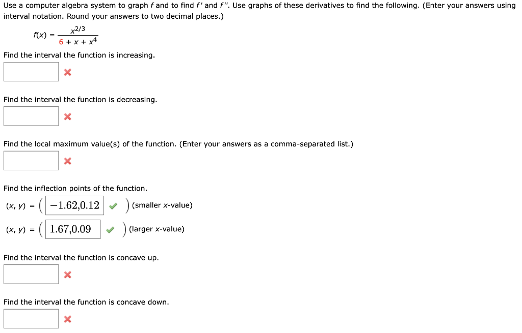 Solved Use a computer algebra system to graph fand to find | Chegg.com