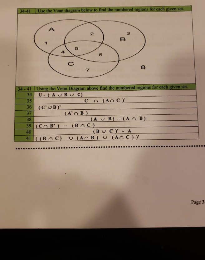 Determinig Regions With Venn Diagrams Venn Diagram Worksheet