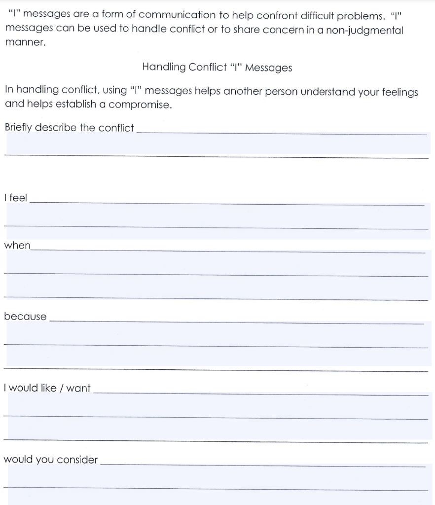 Solved "I" messages are a form of communication to help | Chegg.com