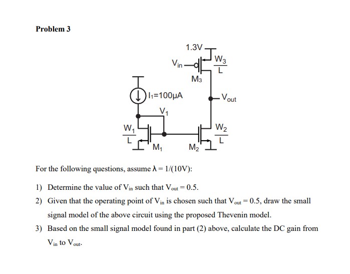 Solved VTHn=0.5 V, VTHp=−0.5 | Chegg.com