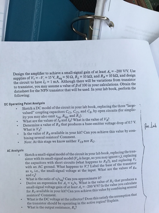 Solved PART 1: DESIGN AND SIMULATION Consider the circuit | Chegg.com