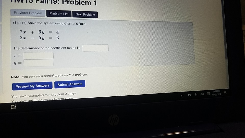 Solved Problem 1 Previous Problem Problem List Next Problem | Chegg.com