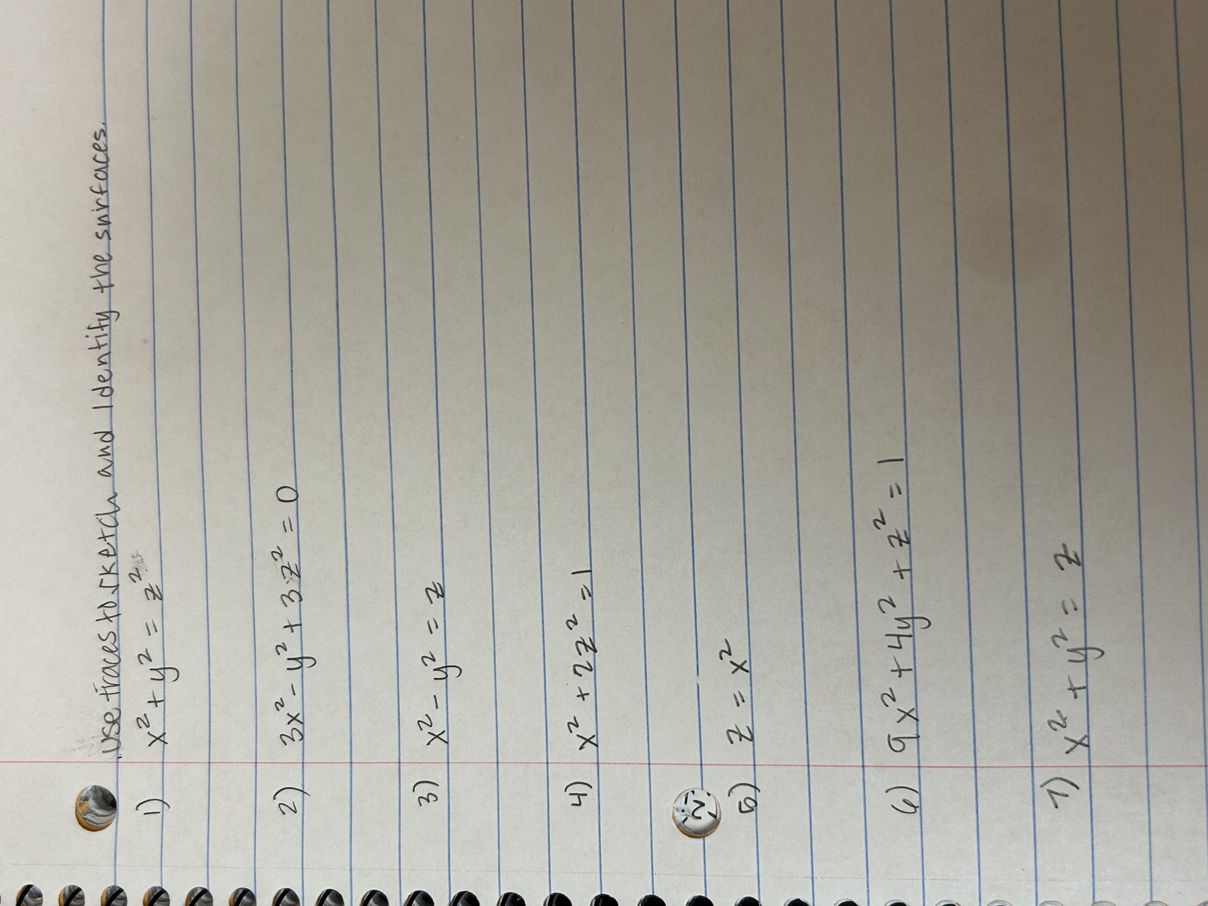 Solved Use traces to sketch and identify the | Chegg.com