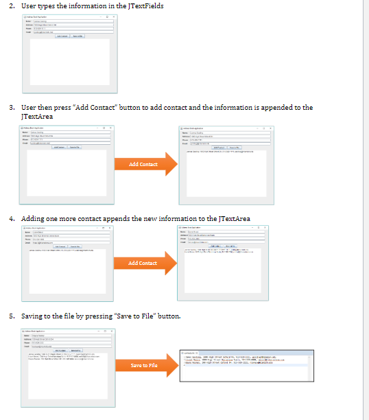Solved Functionality of the program: Using the JTextFields | Chegg.com