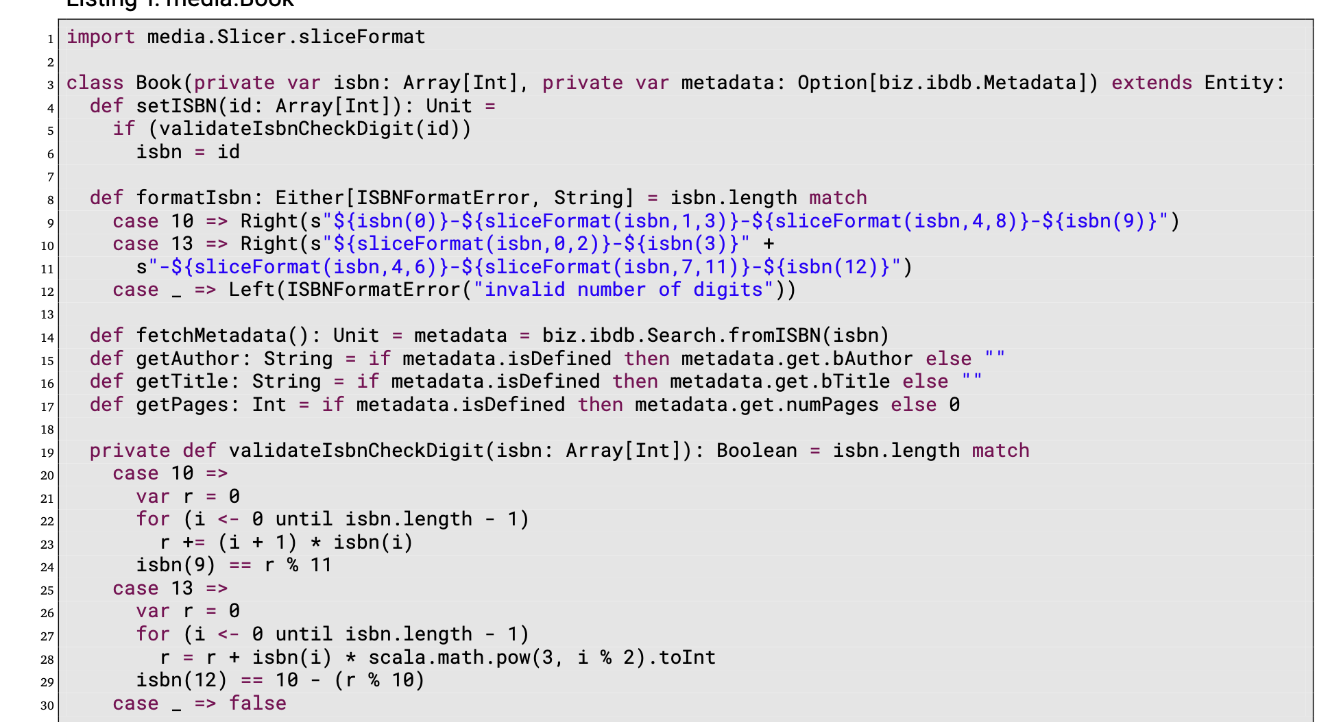 Solved import media.Slicer.sliceFormatclass Book(private var | Chegg.com