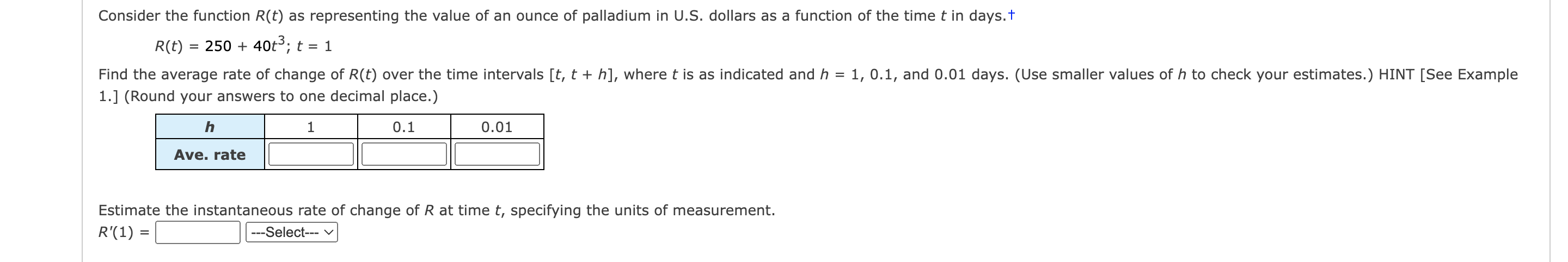 Solved Calculate the average rate of change of the given | Chegg.com