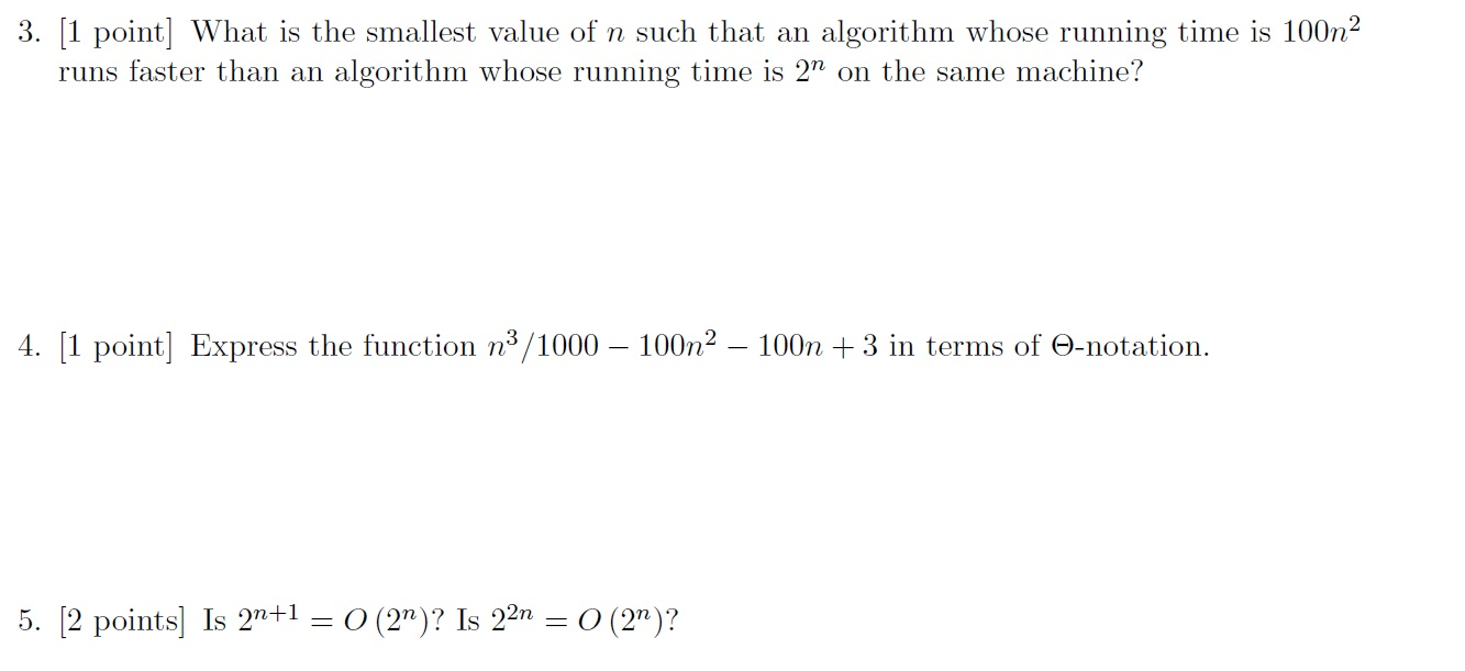Solved 3 1 Point What Is The Smallest Value Of N Such