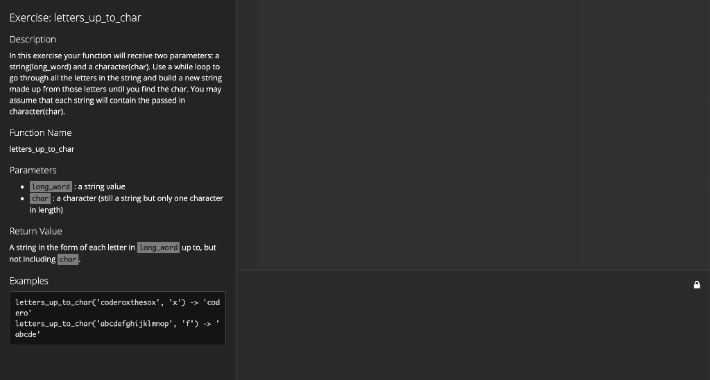 Solved Exercise Letters Up To Char Description In This