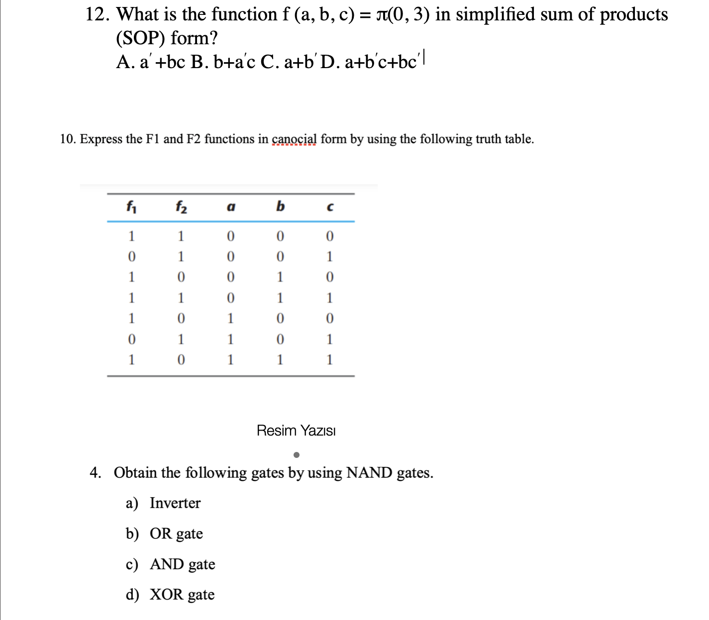 Solved Express the F1 ﻿and F2 ﻿functions in canocial form by | Chegg.com