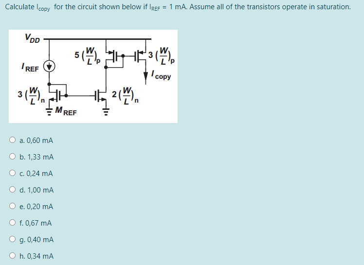 Solved Calculate Icopy for the circuit shown below if IREF = | Chegg.com