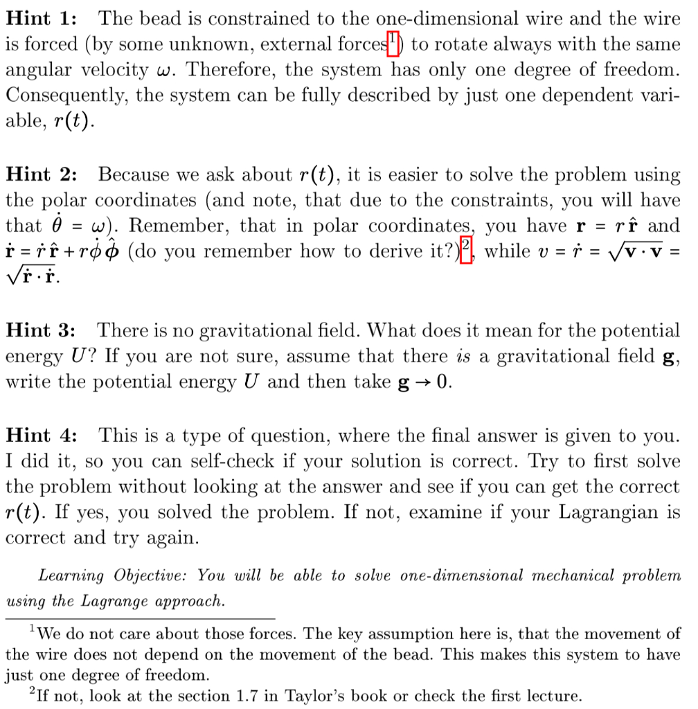 Solved A bead slides on a smooth one-dimensional rod that is | Chegg.com