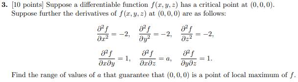 Solved [10 points] Suppose a differentiable function | Chegg.com