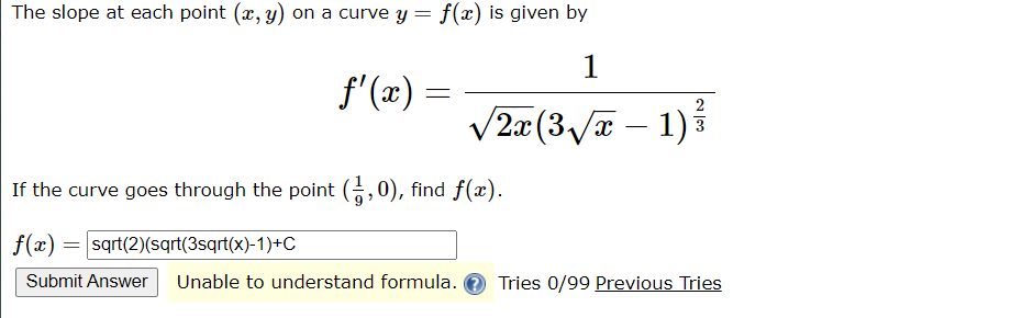 Solved The slope at each point (x,y) on a curve y=f(x) is | Chegg.com