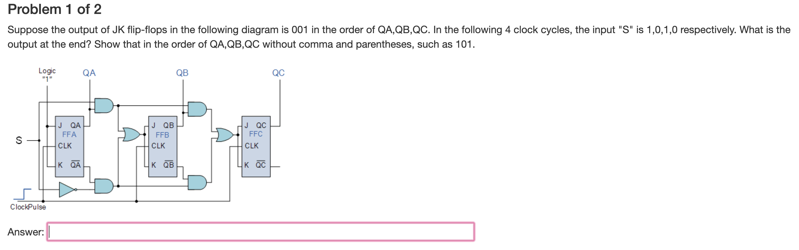 Solved Suppose the output of JK flip-flops in the following | Chegg.com