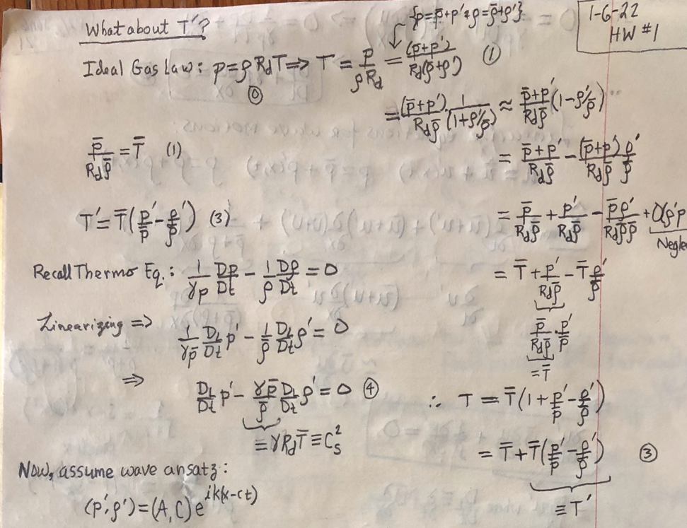 Solved A. For the linearized atmospheric acoustic wave | Chegg.com