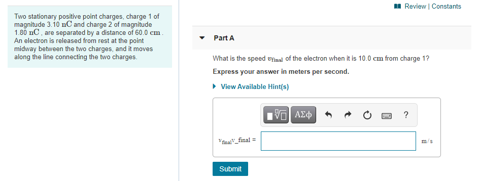 Solved Review | Constants Two stationary positive point | Chegg.com