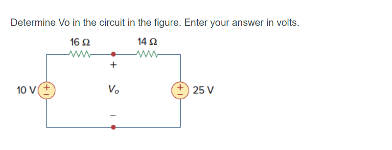 Solved Determine Vo in the circuit in the figure. Enter your | Chegg.com