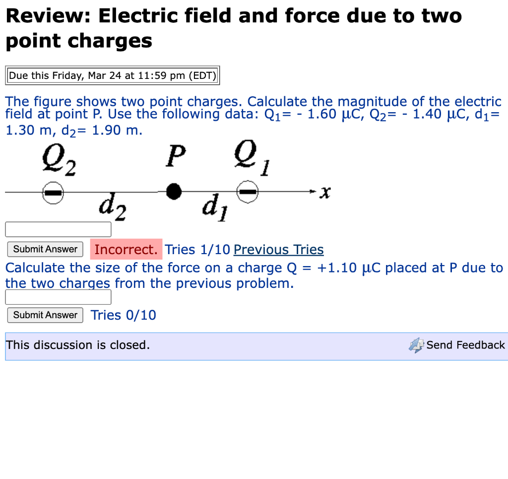 Solved Review: Electric field and force due to two point | Chegg.com