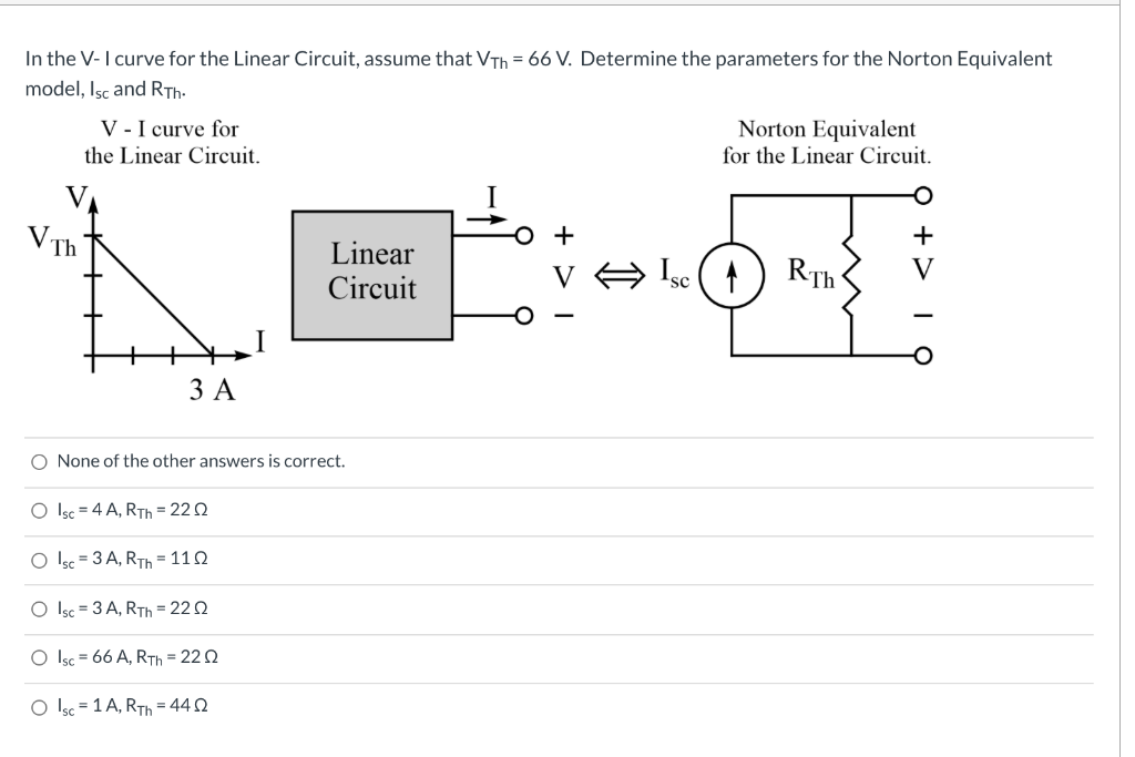 Solved In the V- I curve for the Linear Circuit, assume that | Chegg.com