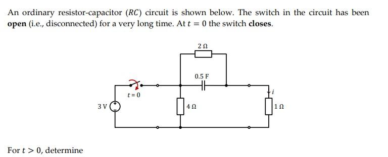 Solved An ordinary resistor-capacitor (RC) circuit is shown | Chegg.com