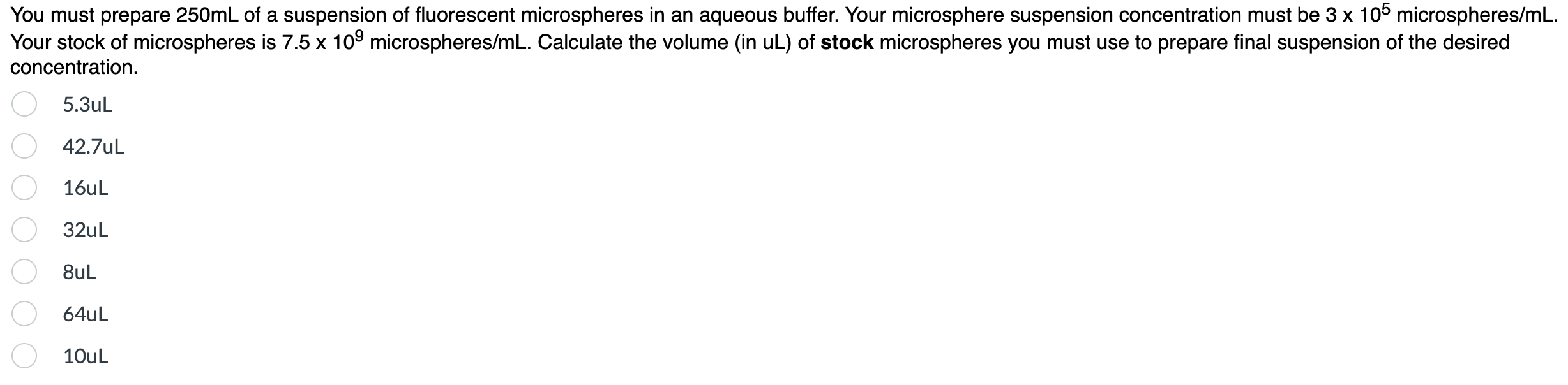 Solved You must prepare 250mL ﻿of a suspension of | Chegg.com