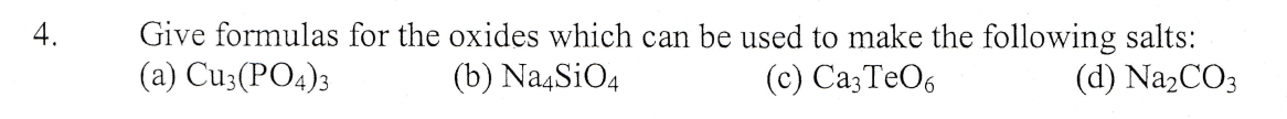 Solved Give formulas for the oxides which can be used to | Chegg.com