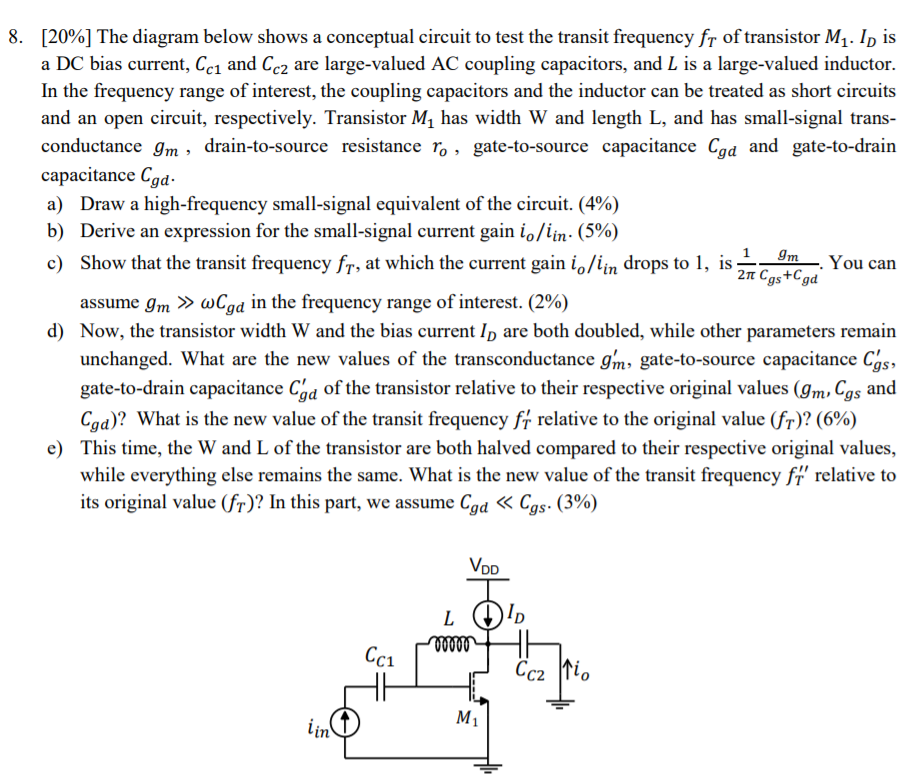 8. [20%] The diagram below shows a conceptual circuit | Chegg.com