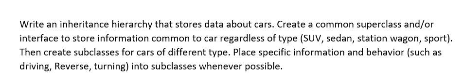 Solved Write an inheritance hierarchy that stores data about | Chegg.com