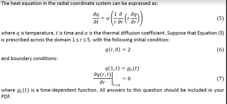 The heat equation in the radial coordinate system can | Chegg.com