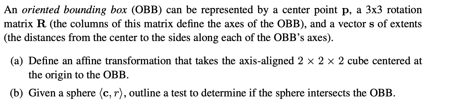 Solved An Oriented Bounding Box Obb Can Be Represented By 