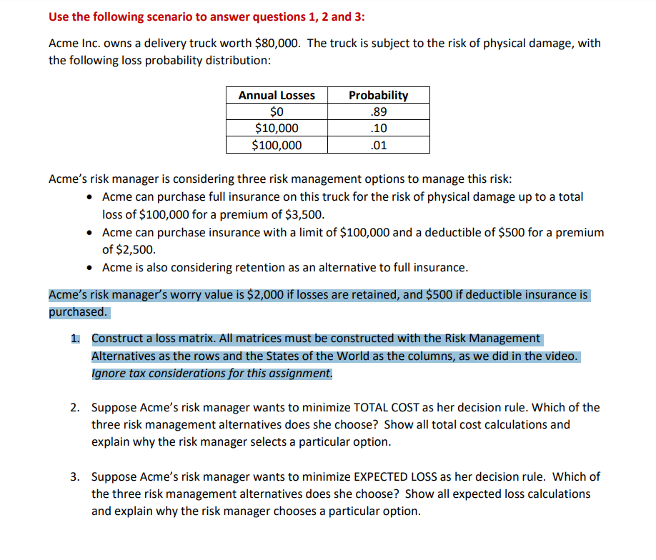 Solved Use the following scenario to answer questions 1, 2 | Chegg.com
