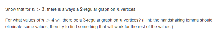 Solved Show that for n > 3, there is always a 2-regular | Chegg.com