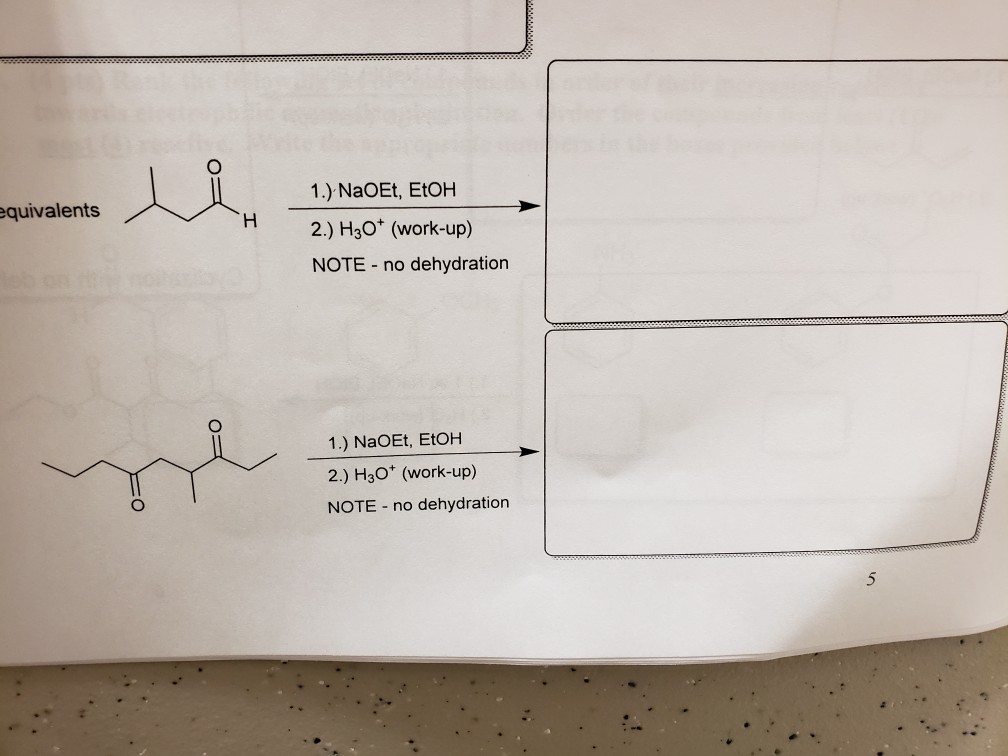 Solved 1.) NaOEt, EtOH H 2.) H30 (work-up) NOTE no | Chegg.com