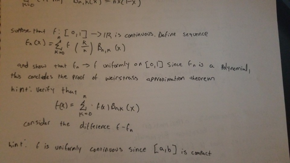 Solved Surtse tmt fn [。门ー> [R is continuous. Define sequence | Chegg.com