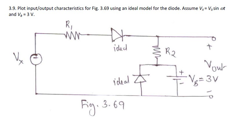 Solved 3.9. Plot input/output characteristics for Fig. 3.69 | Chegg.com Solved 3.9. Plot input/output characteristics for Fig. 3.69 | Chegg.com