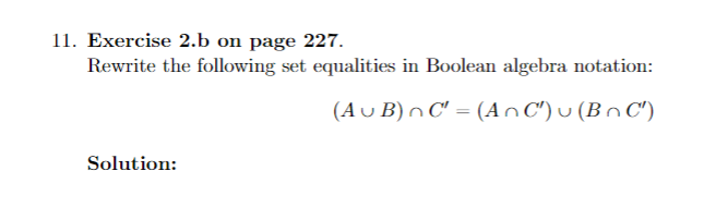 Solved Exercise 2.b on page 227 . Rewrite the following set | Chegg.com