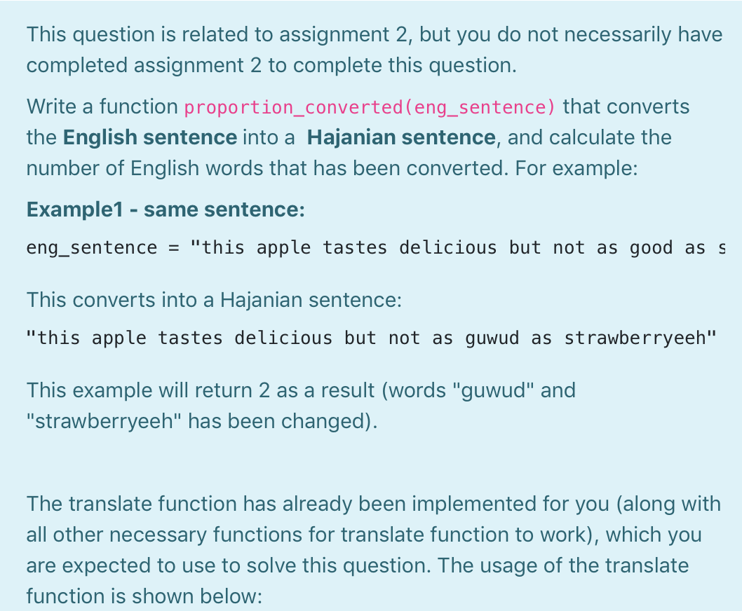 Solved eng_sentence = "this apple tastes delicious but not | Chegg.com