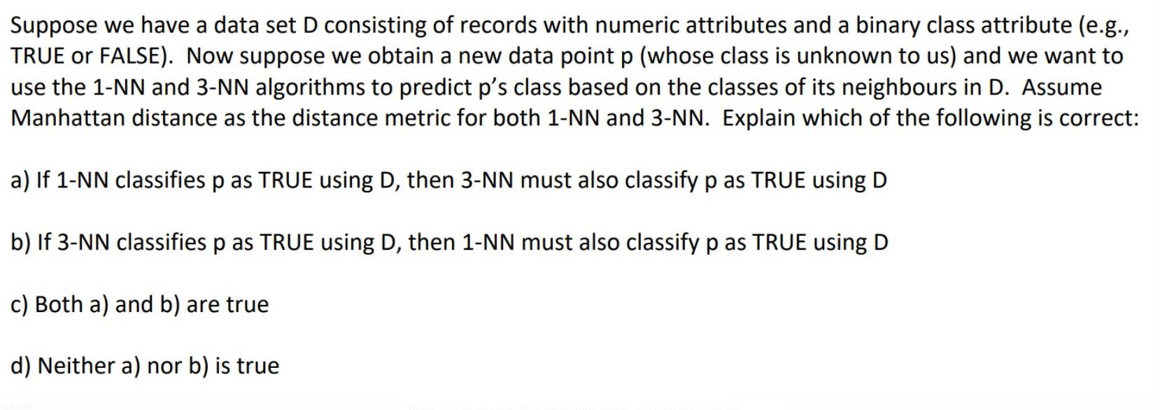 Solved Suppose we have a data set D consisting of records | Chegg.com