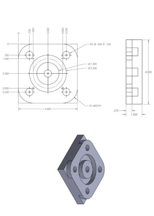 Sketch in Solidworks the part below and create | Chegg.com