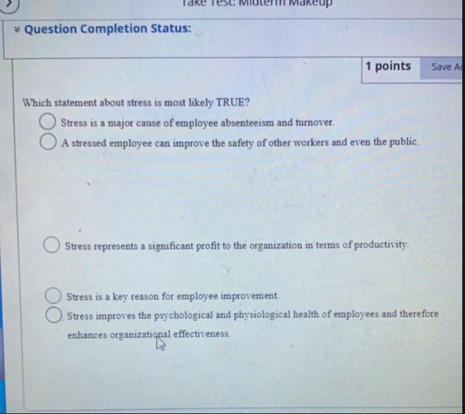 Solved Take Tesc Question Completion Status: 1 points Save A | Chegg.com