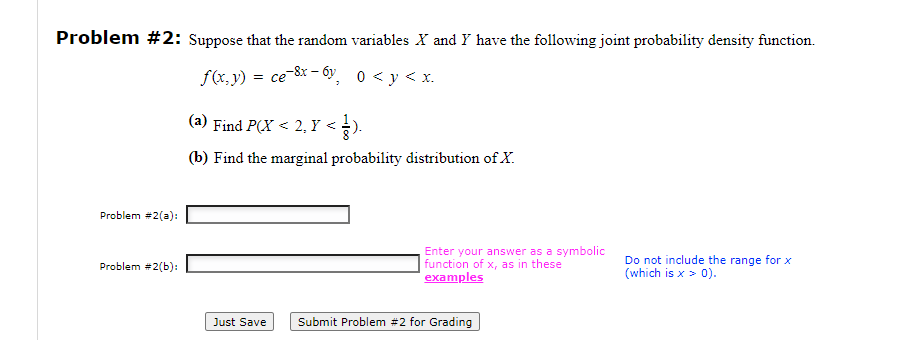 Solved roblem \#2: Suppose that the random variables X and Y | Chegg.com