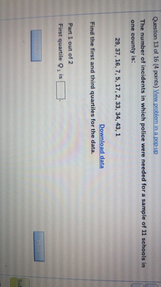 Solved Question 13 of 16 (4 points) View problem in a pop-up | Chegg.com