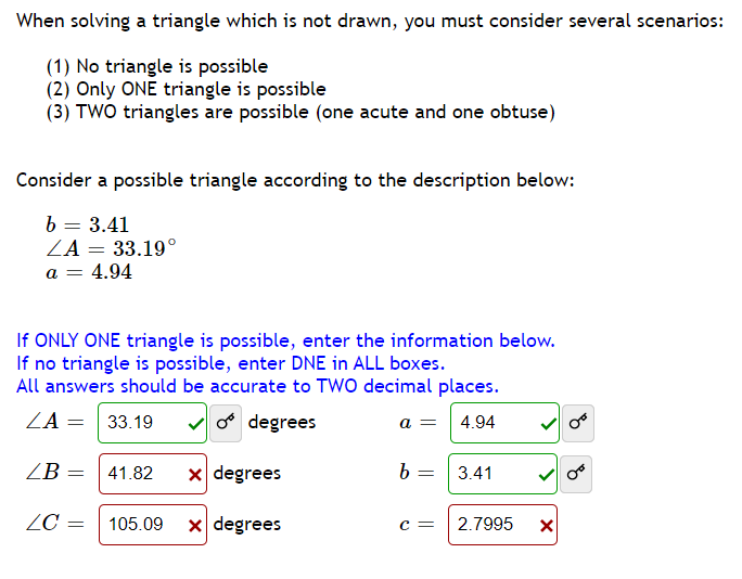 Solved When solving a triangle which is not drawn, you must | Chegg.com