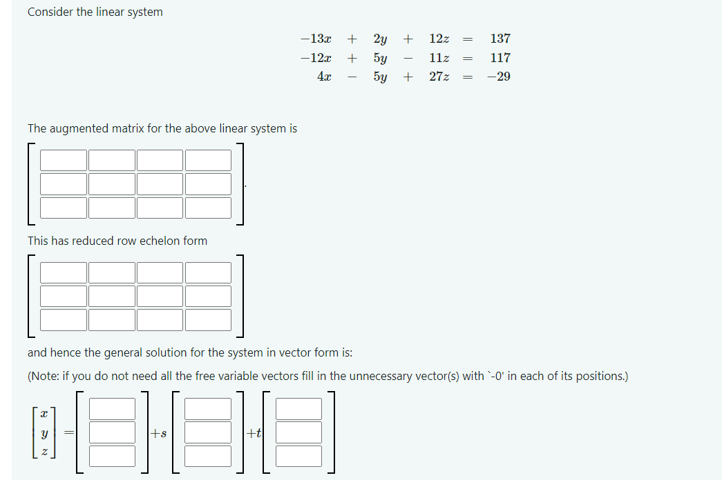 Solved Consider the linear | Chegg.com