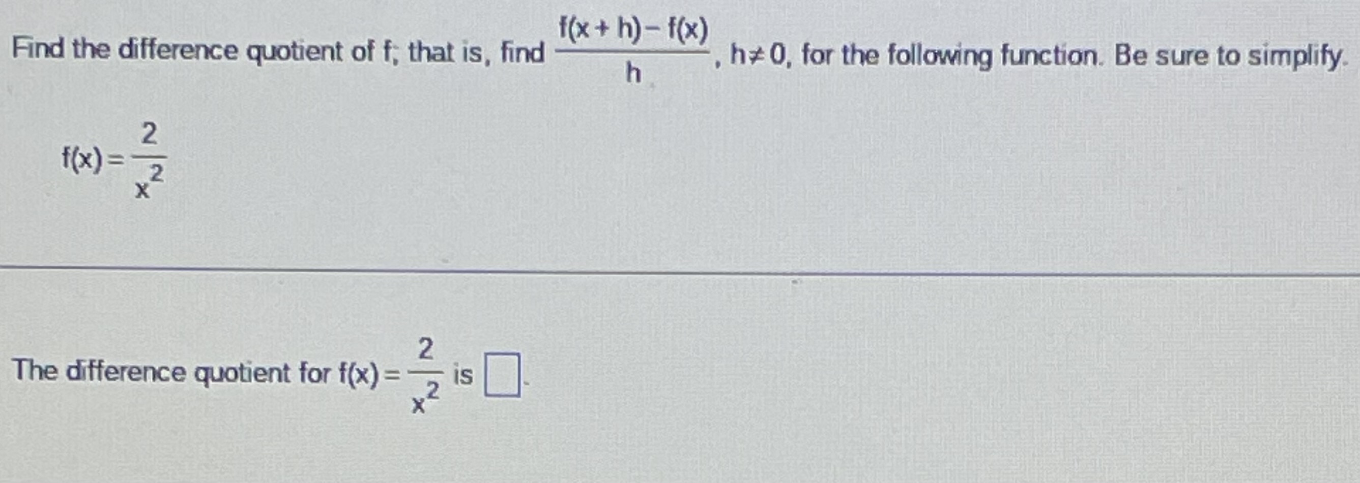 Solved Find the difference quotient of f, that is, find | Chegg.com