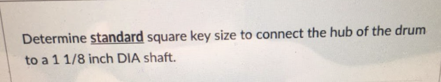 Solved Determine standard square key size to connect the hub | Chegg.com